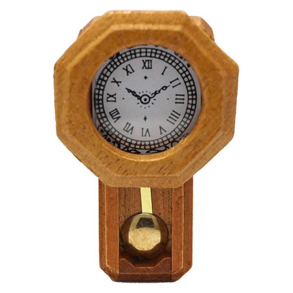 Miniature Wood Pendulum Wall Clock Figurine, Brown, 2-Inch - Walmart.com