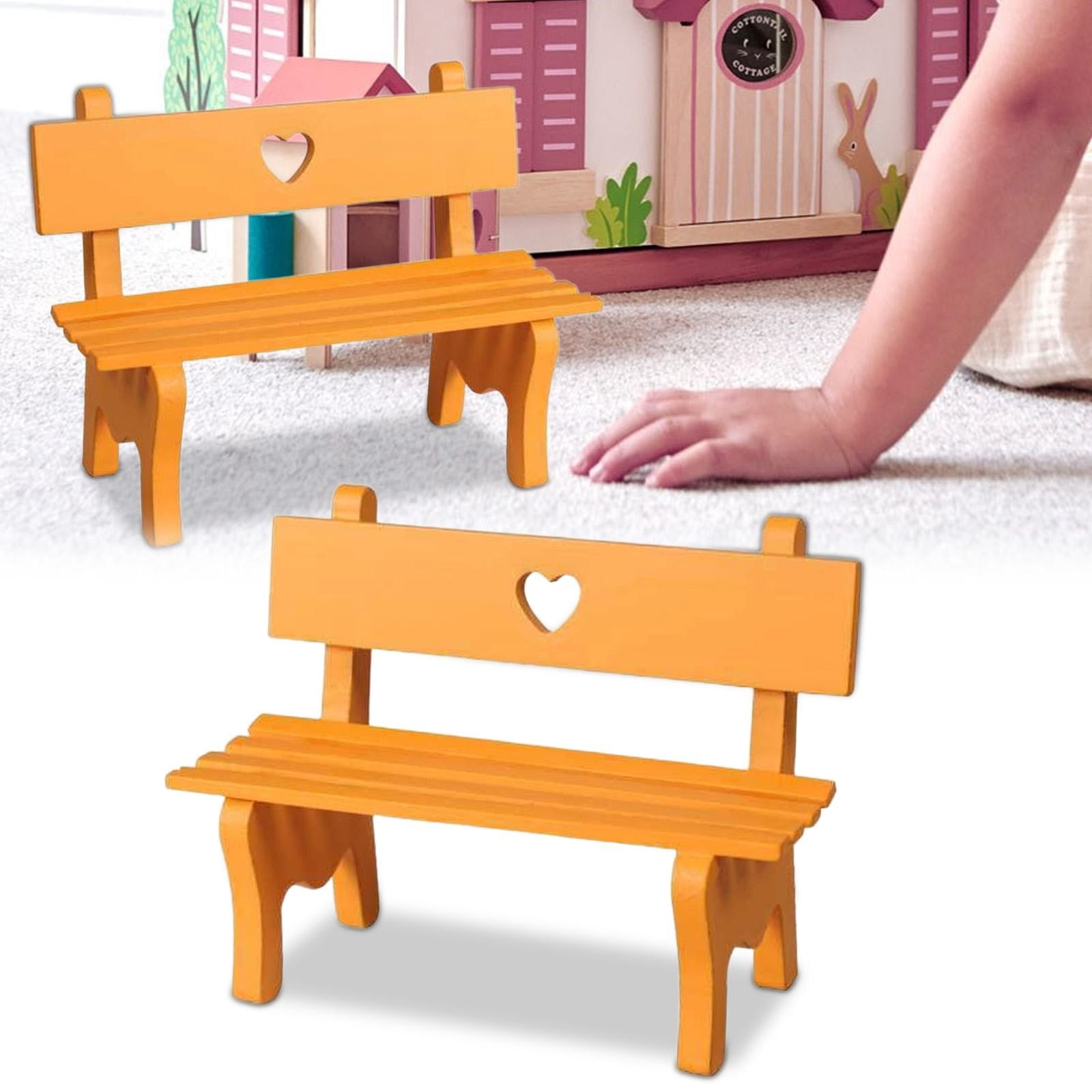Miniature Wooden Bench Model Dollhouse Furniture：6.5inch Small Pine ...