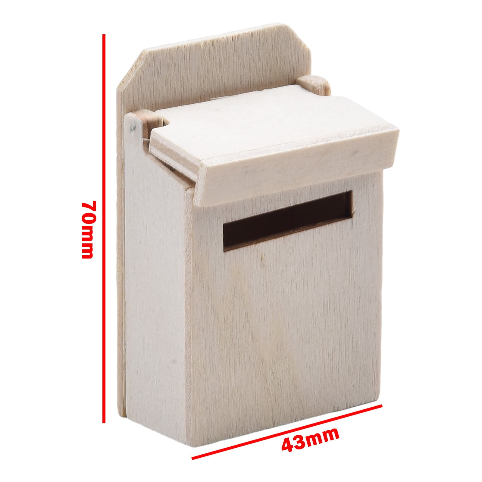 Miniature Wooden Mail Box House Model, DIY Dollhouse Accessory ...