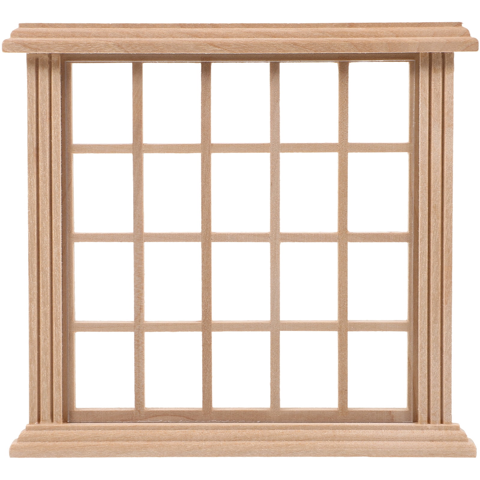 Miniature Wooden Window Frame Doll House 1/12 Mini 20-Pane Window Prop ...