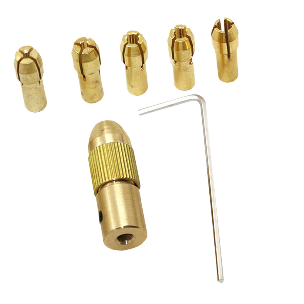 7 Pcs Miniature Rotary Chuck Group for Electric Hand Drill, Brass Small ...