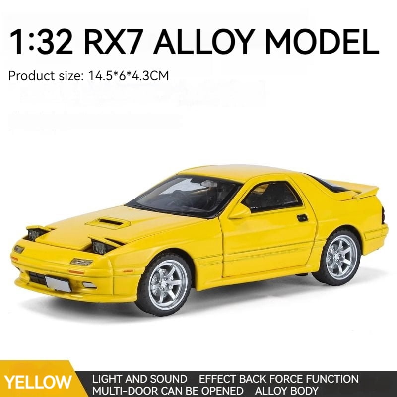 Miniatures 1:32 Mazda RX7 RX-7 FC INITIAL D Alloy Metal Diecast Car ...