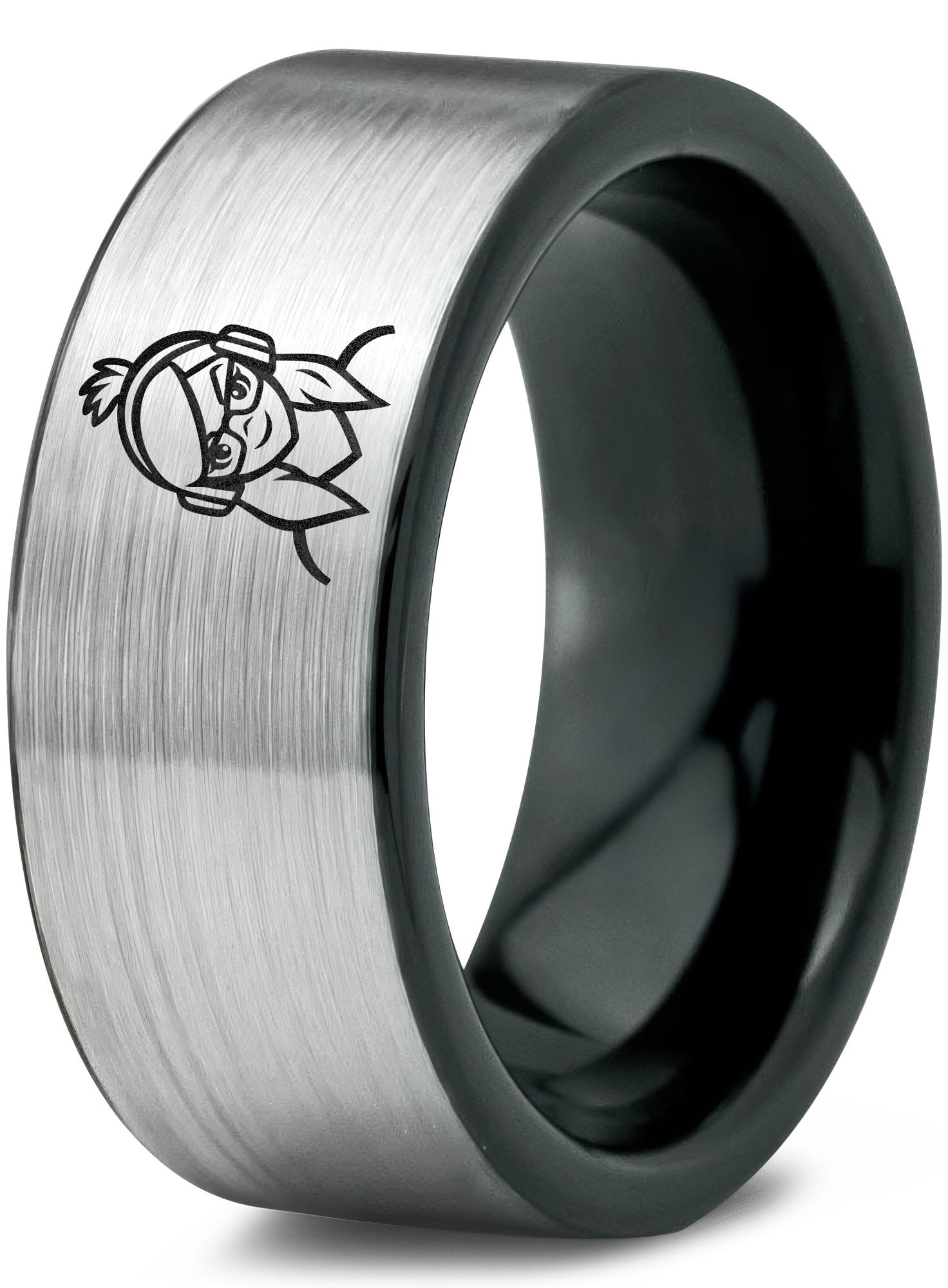 Miniatures Tungsten Gray Gamer Ring Size Chart Band Male Rings Mom Men ...