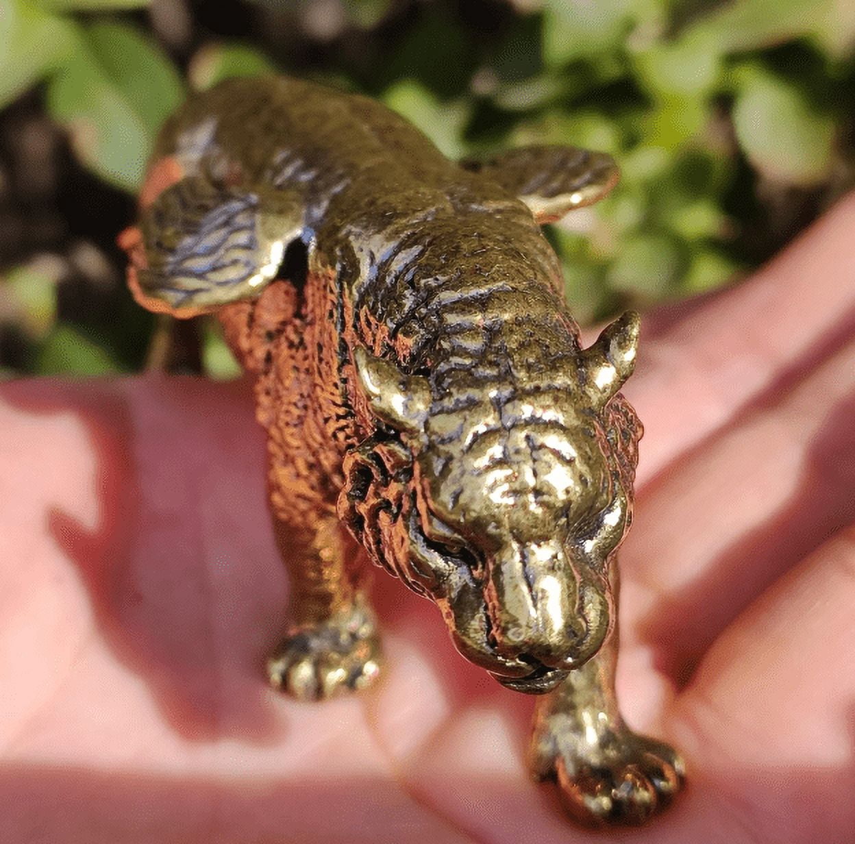 Miniatures Winged Retro Tiger Brass Metal Figure Collection Feng shui ...