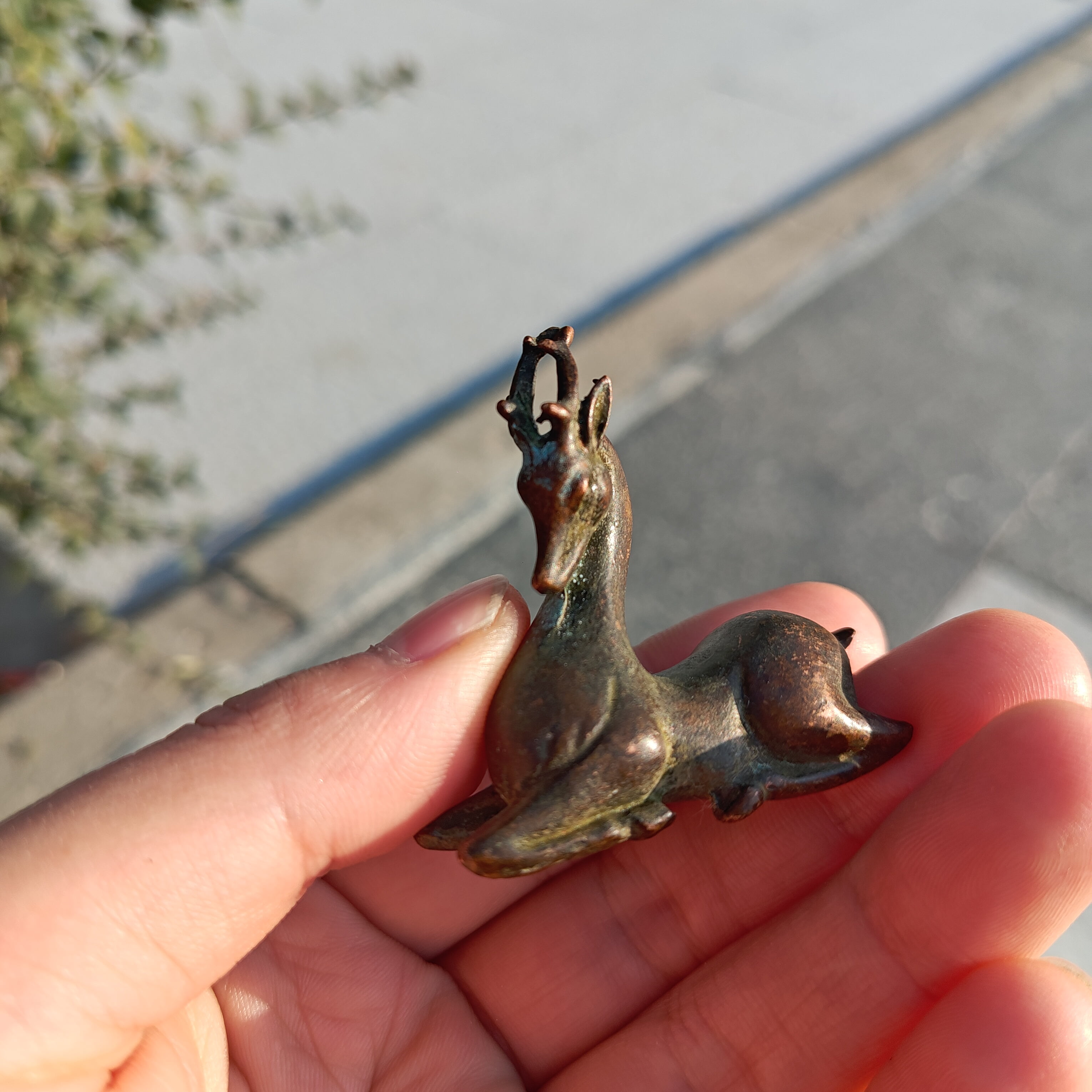 Miniatures Winged deer Copper Metal Figure Collection Rustic Big Cat ...