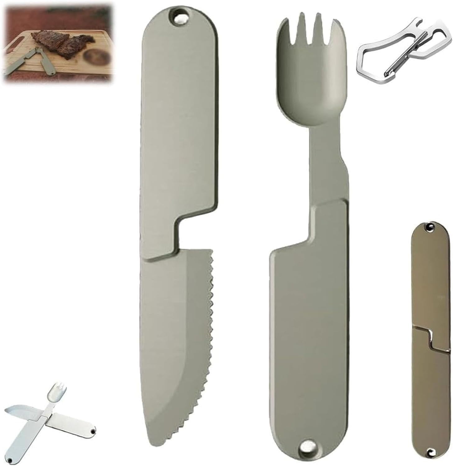 Minibee 2 in 1 Camping Utensil Set - Lightweight Portable Camping ...
