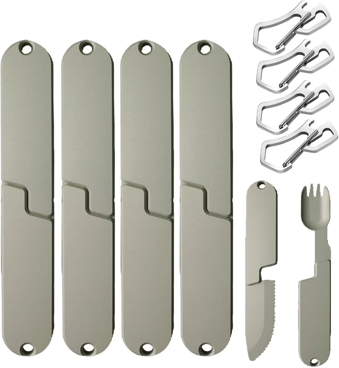 Minibee 2 in 1 Camping Utensil Set - Lightweight Portable Camping ...