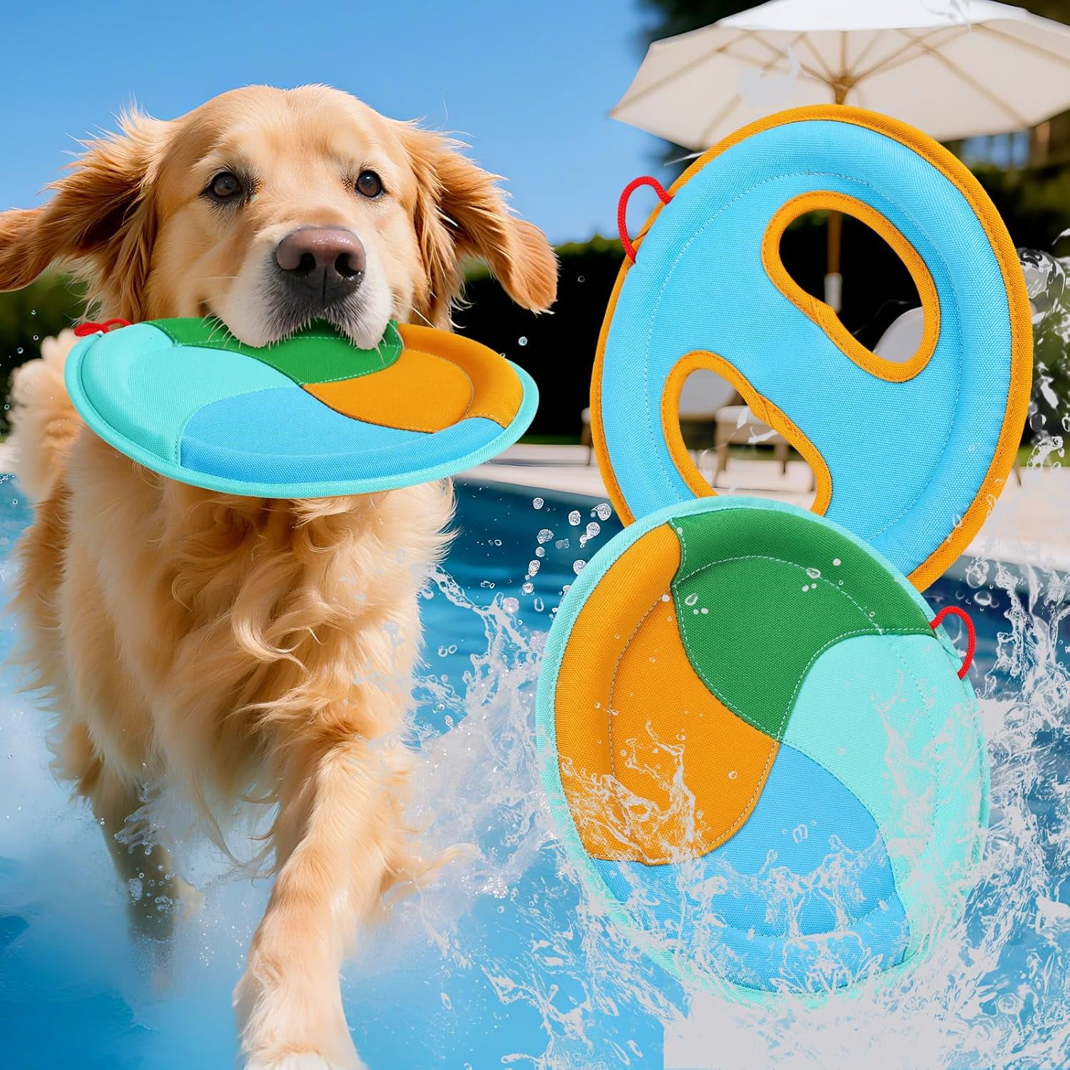 Minibee Sturdy Interactive Dog Pool Water Toys - 2-Pack Dog Pool ...