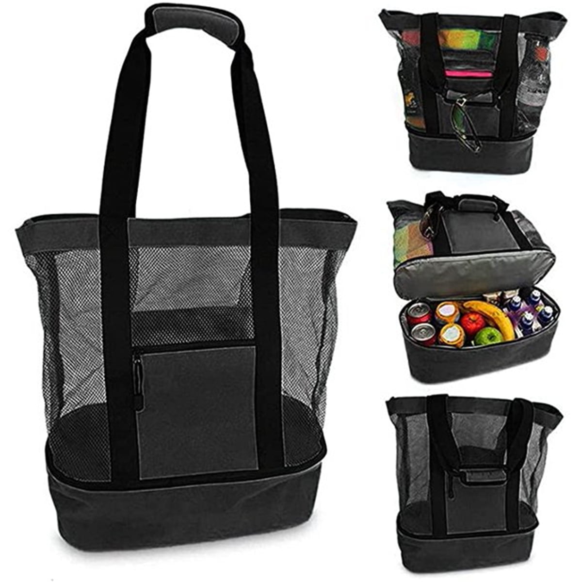 Minicloss Detachable Beach Tote & Cooler, Large Pool Bag with Zipper ...