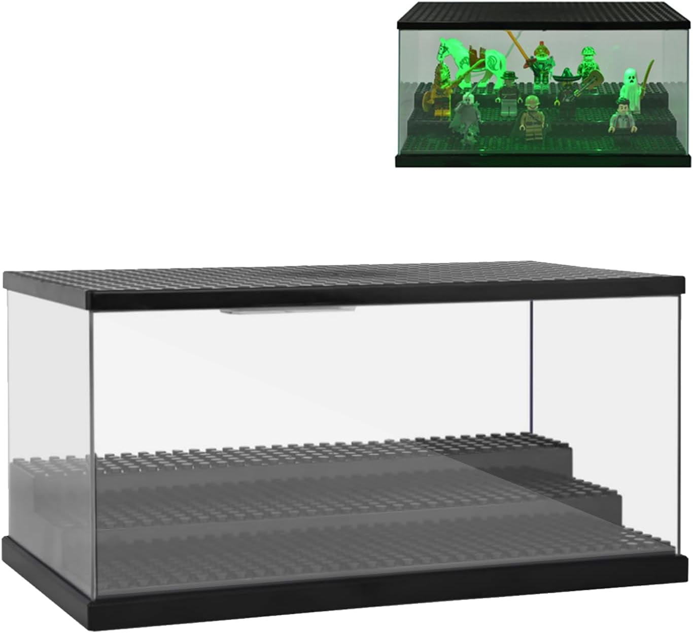 Minifigure Display Case with LED Light, Stackable Acrylic Mini Figure ...