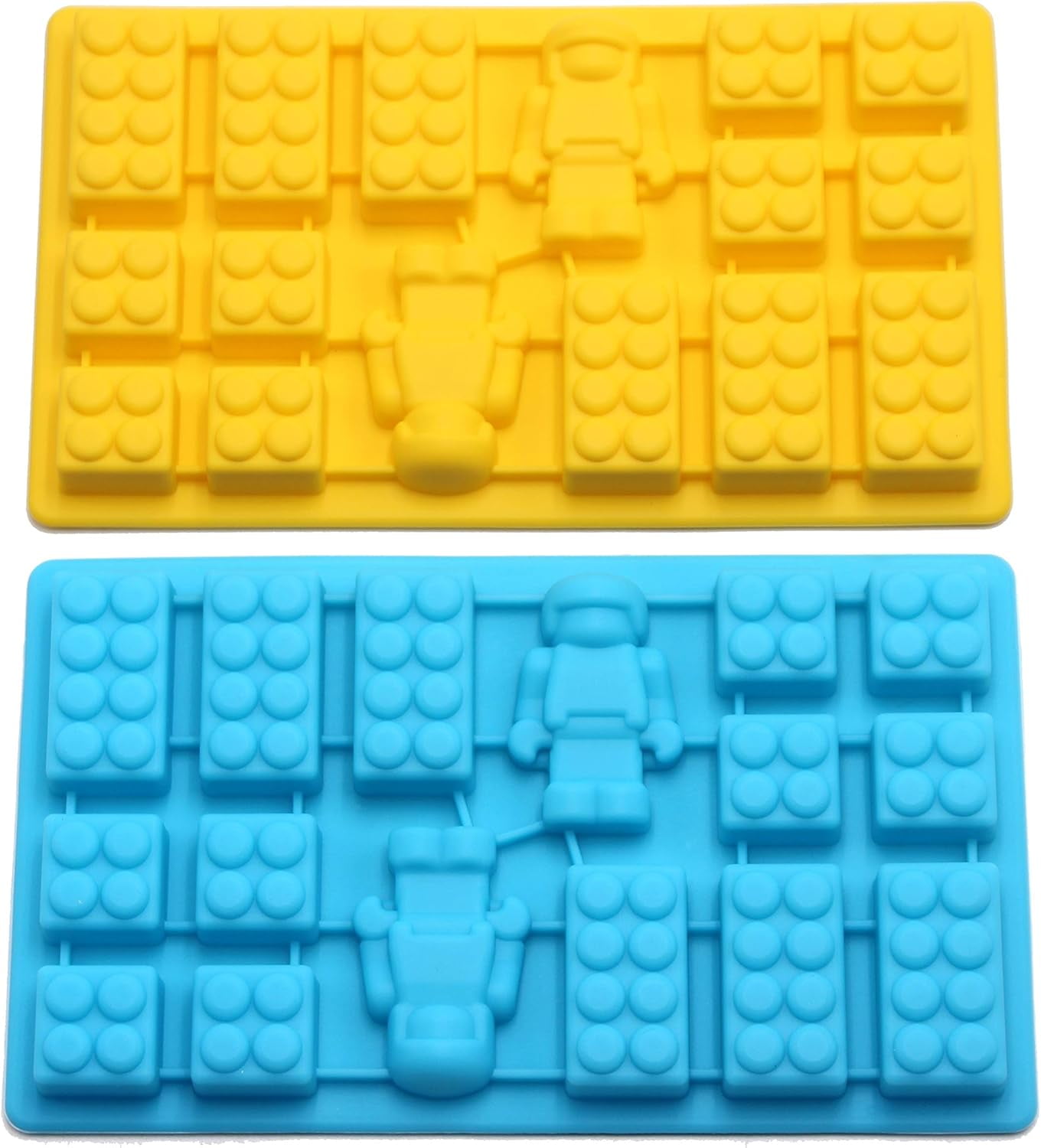 Minifigure Multi Building Bricks Ice Cube Trays & Candy Chocolate Molds ...