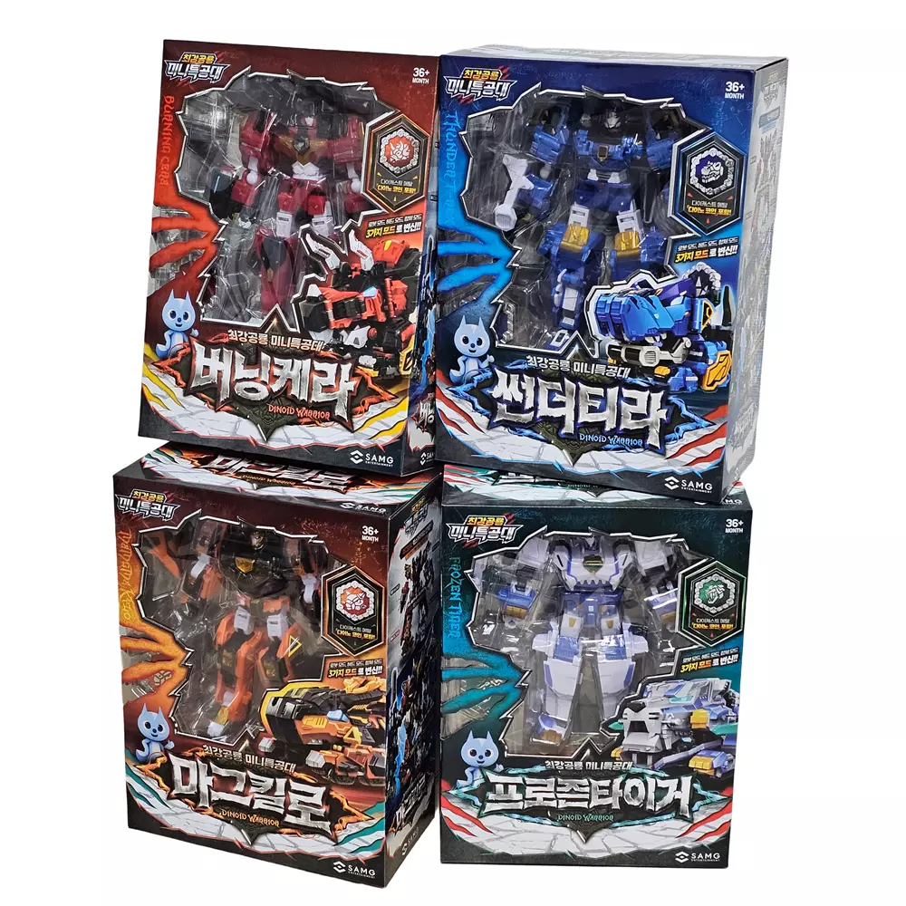 Miniforce Dinoid Robot Transforming 4-Pack – Frozen Tiger, Magma Kylo ...