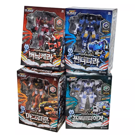 Miniforce Dinoid Robot Transforming 4-Pack – Frozen Tiger, Magma Kylo ...