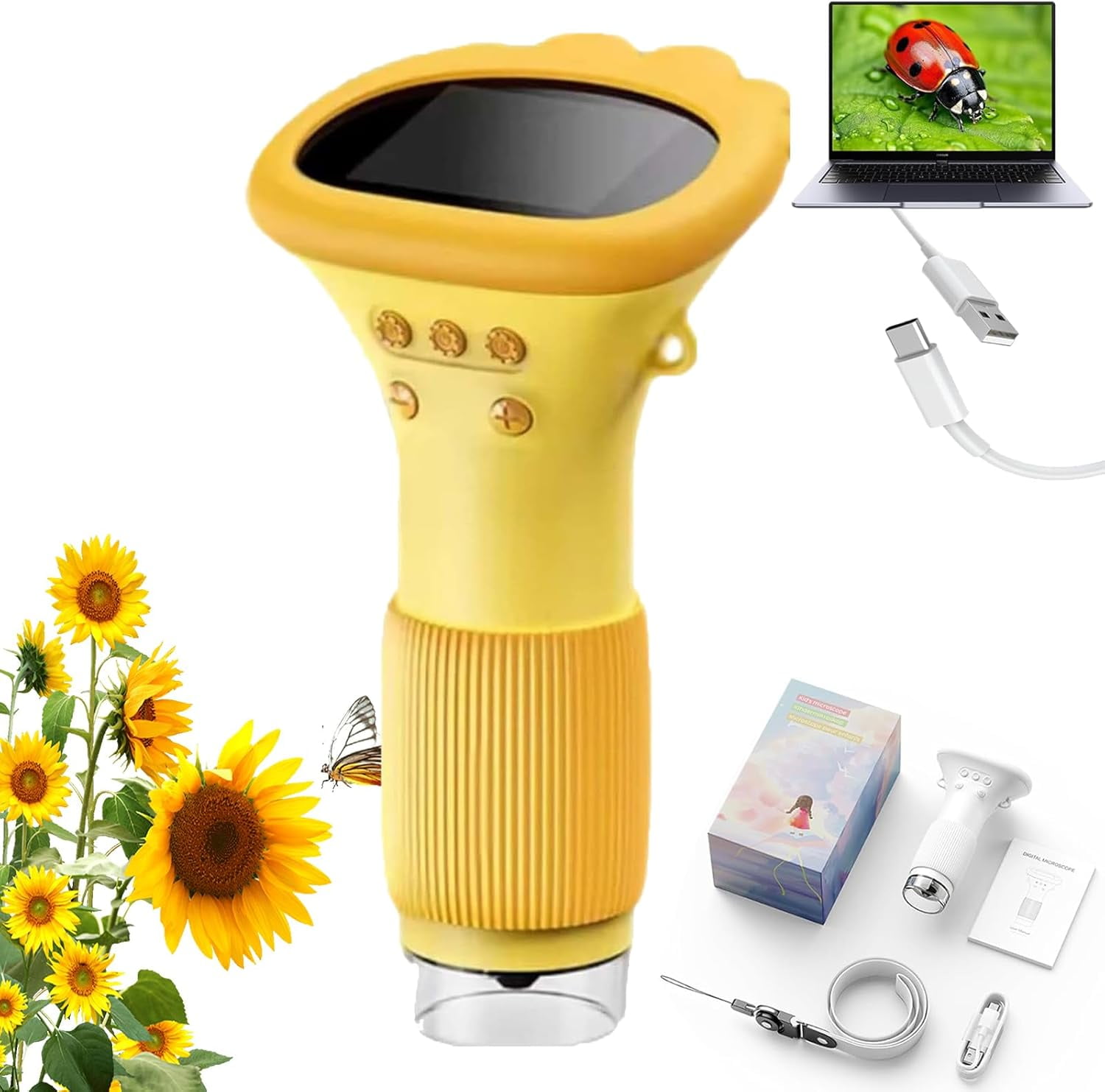 Minilabbies Microscope,Digital Kids Microscope,1000x Handheld ...