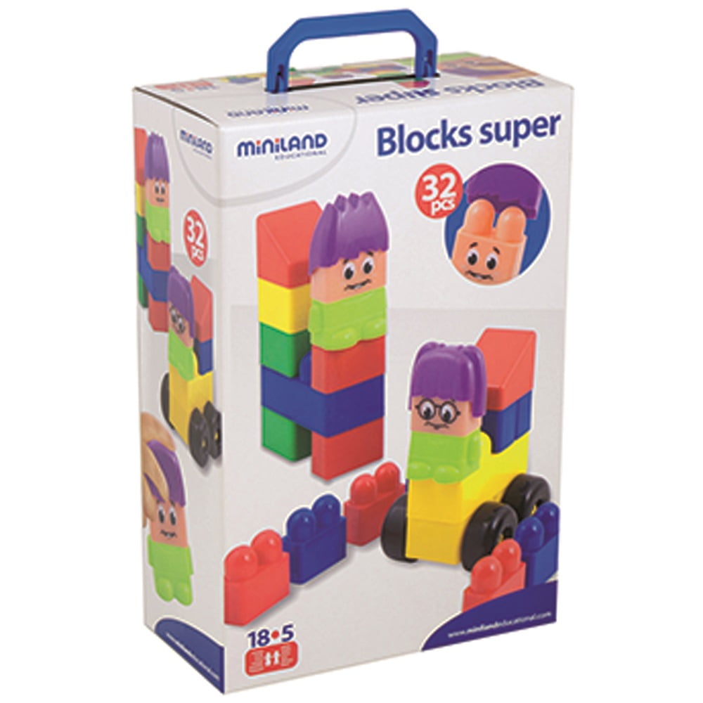 Super Blocks 32 Pieces w/characters - Walmart.com