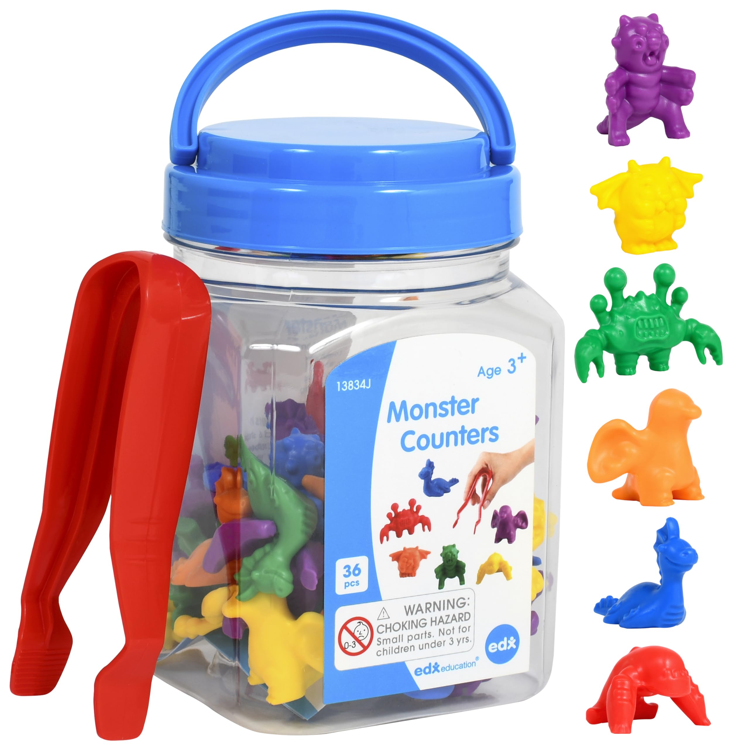 edxeducation Monster Counters - DHF10 Set of 36 - Early Math Manipulatives - Learn Counting ...