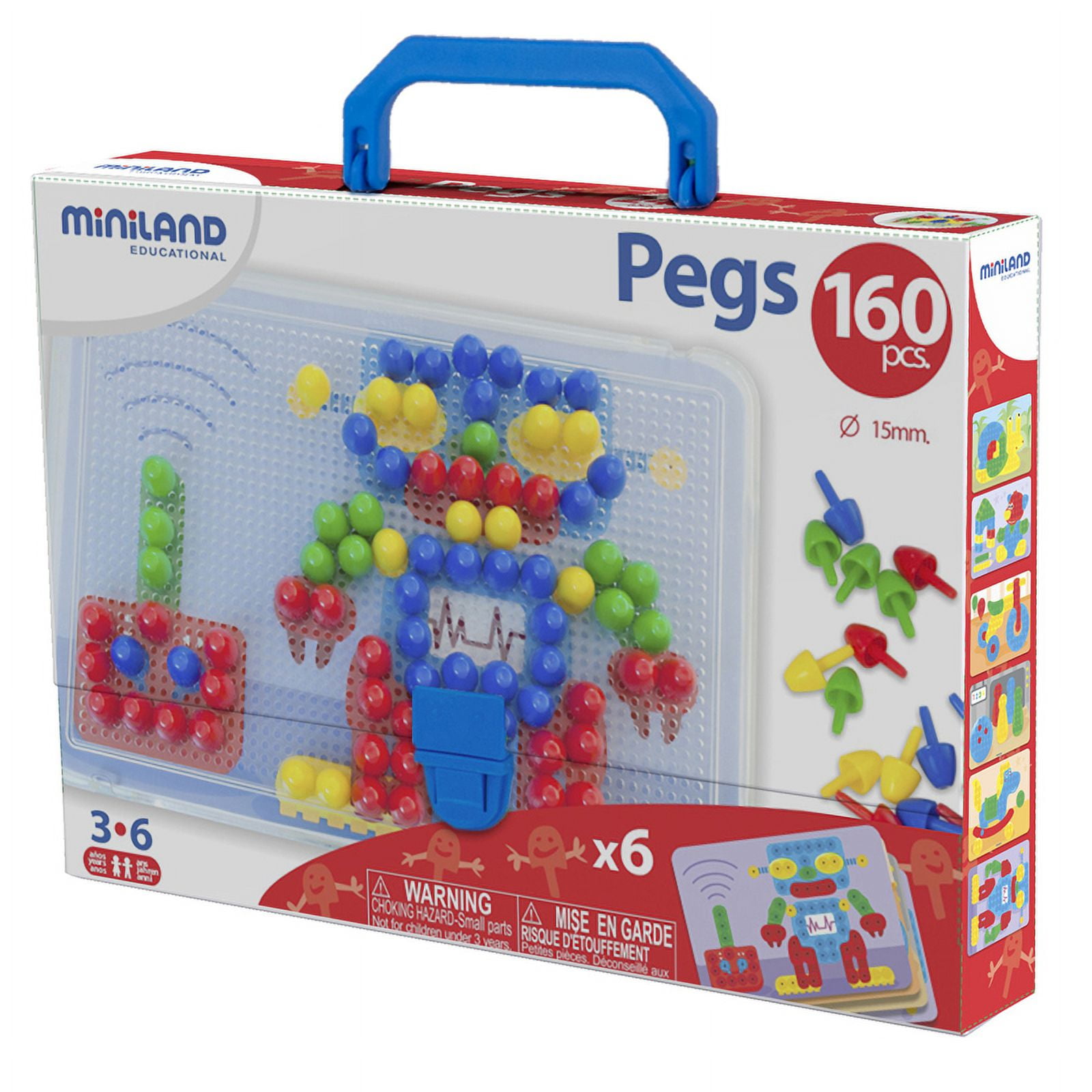 Miniland Primary Peg Sets, 3/4" Pegs, 100 pieces - Walmart.com