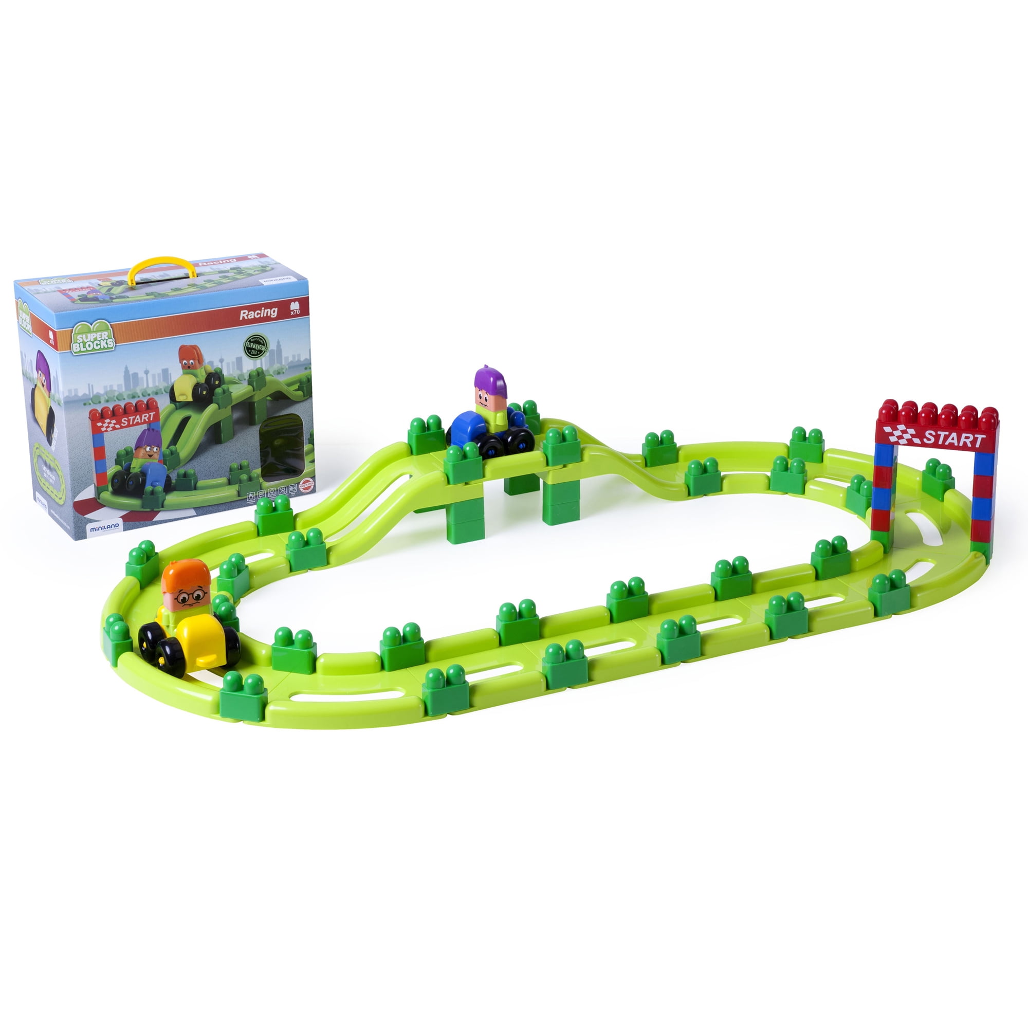 Miniland Super Blocks Racing Track Set, 62 Pieces - Walmart.com