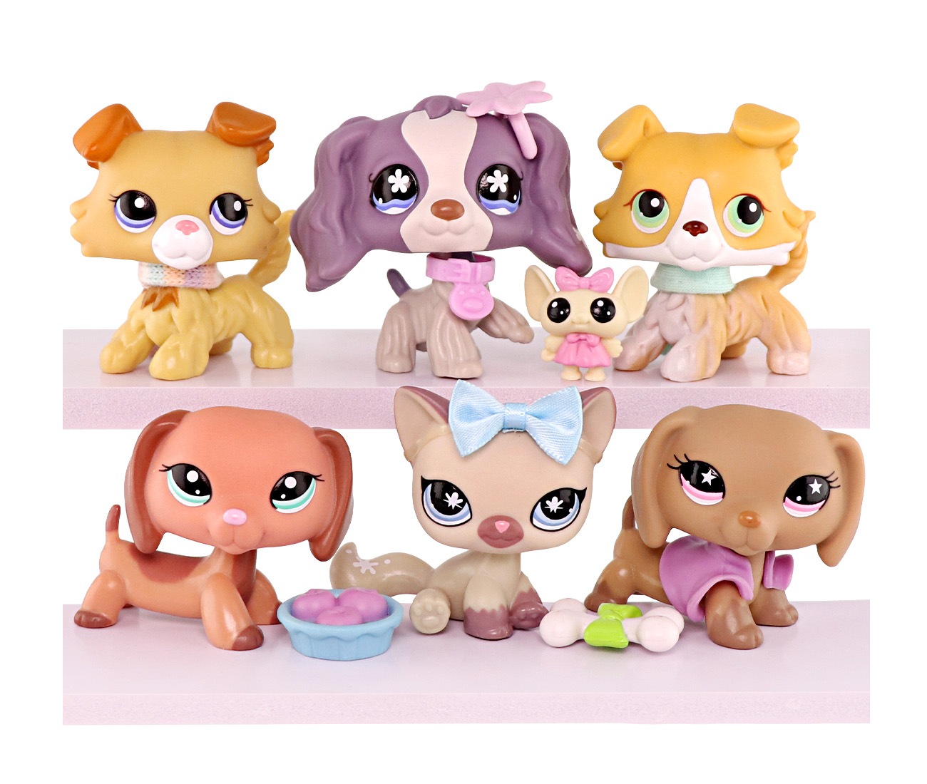Minilpsshop 6PCS Little Pet Cocker Spaniel #672 Collie Sitting Cat ...