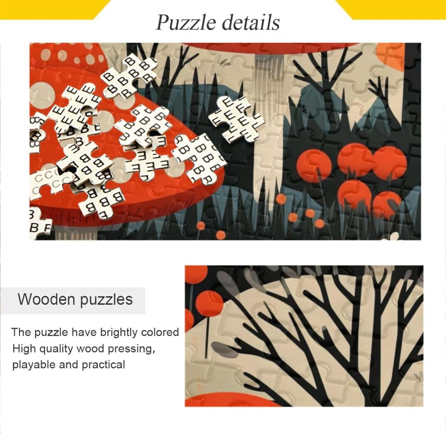 Minimaistic Red Mushroom Jigsaw Puzzle 1000 Pieces, Zigsaw with Storage ...