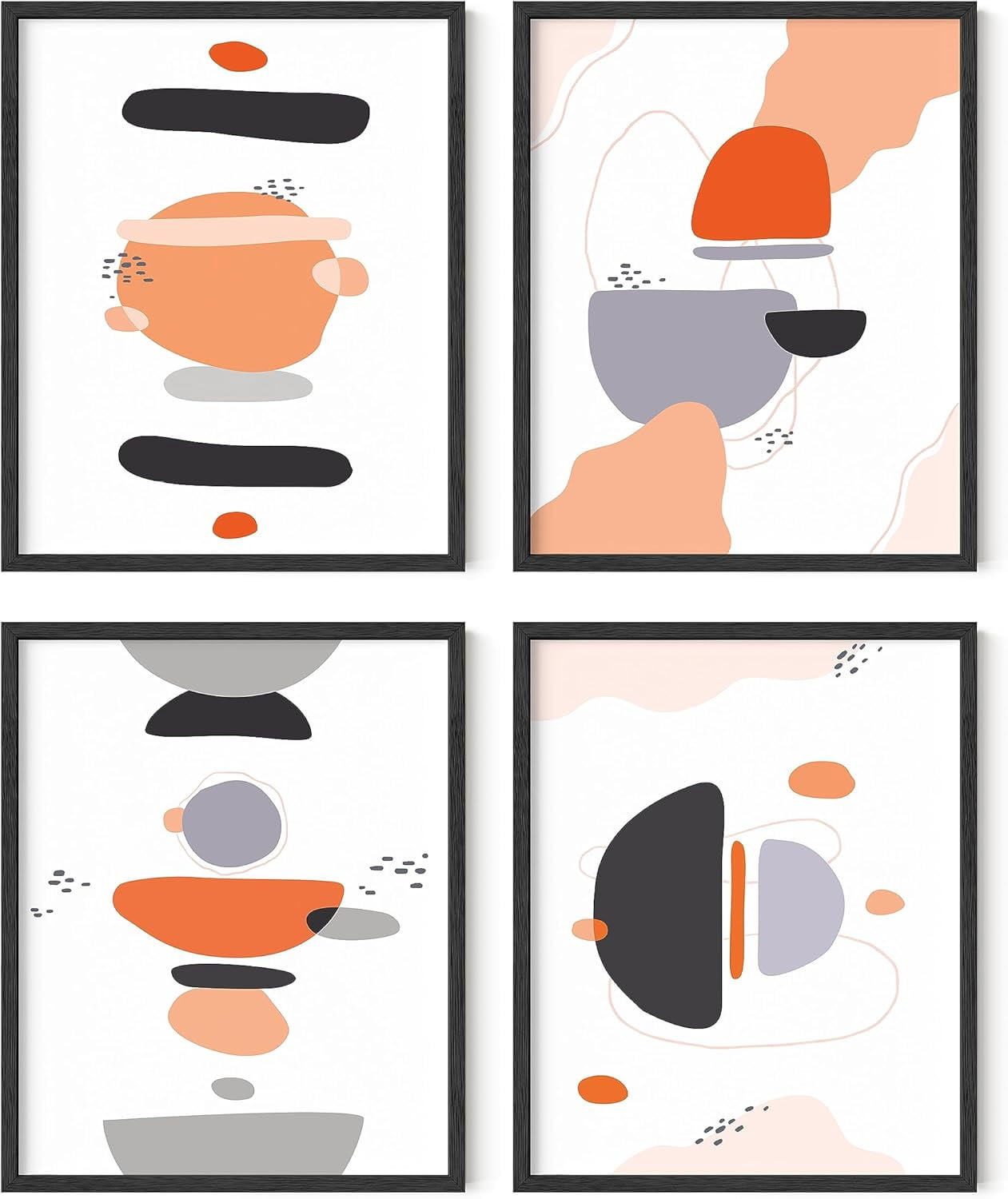 Minimal Abstract Art Posters Set of 4 Geometric Art Abstract Posters ...