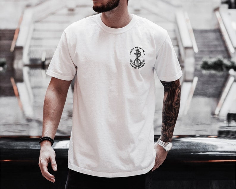 Minimal Anchor Nautical Tee with Maritime Emblem & Clean Ocean Theme ...