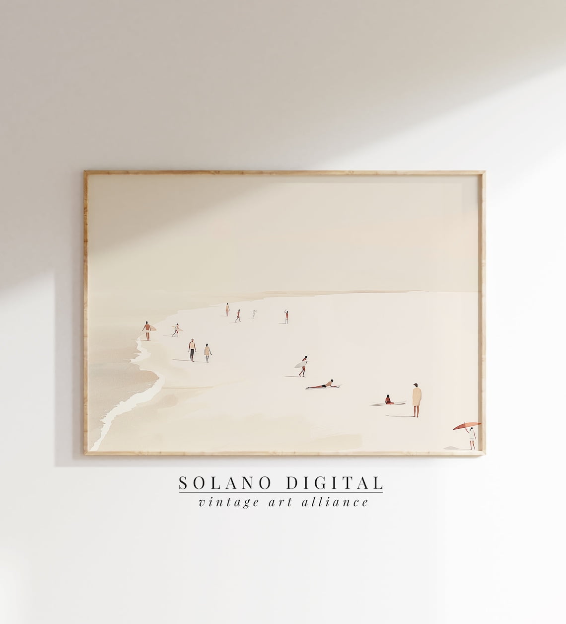 Minimal Beach Art Print Swimming Minimalist Artwork Apartment Decor ...