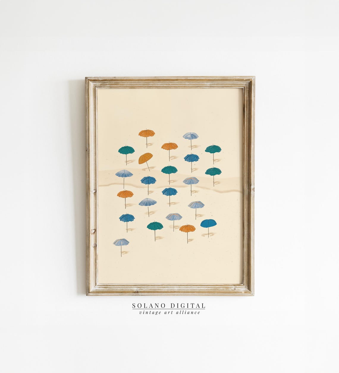 Minimal Beach Art Print Umbrella Minimalist Artwork Apartment Decor ...