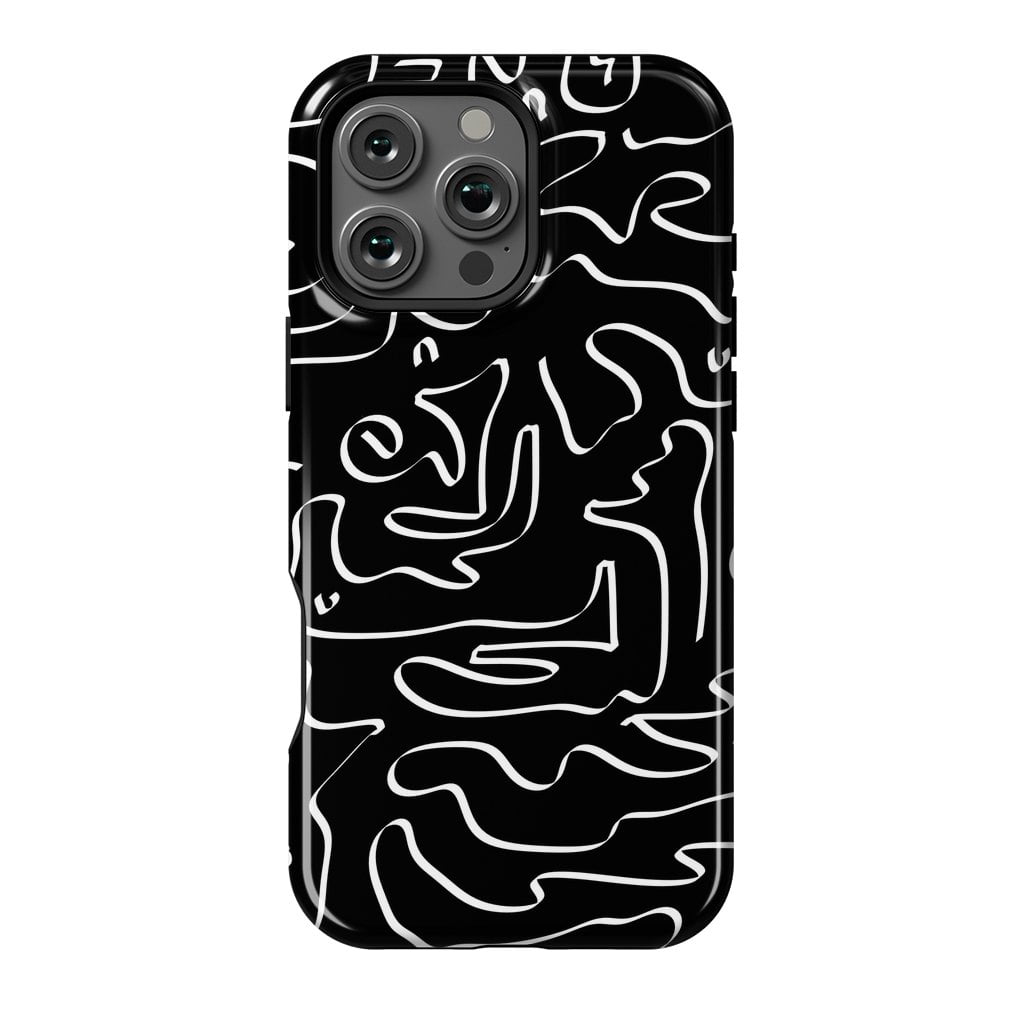 Minimal Black Sleek Modern Style For iPhone 11 to 17 Pro Max Compatible ...