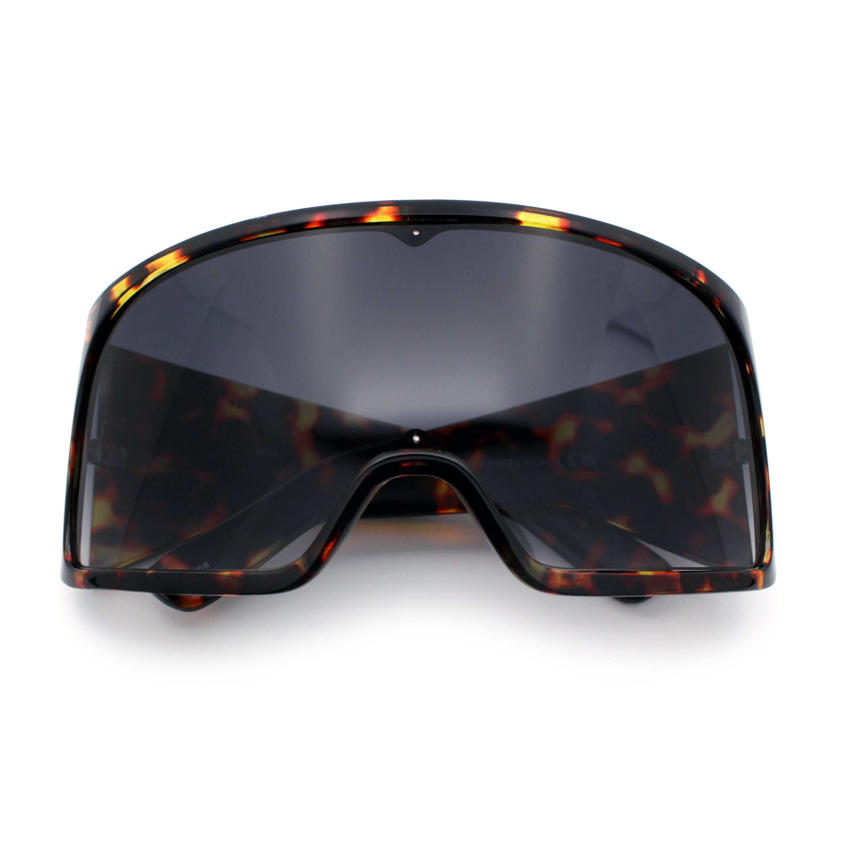 Minimal Bold XXL Thick Temple Wrap Around Goggle Shield Plastic ...