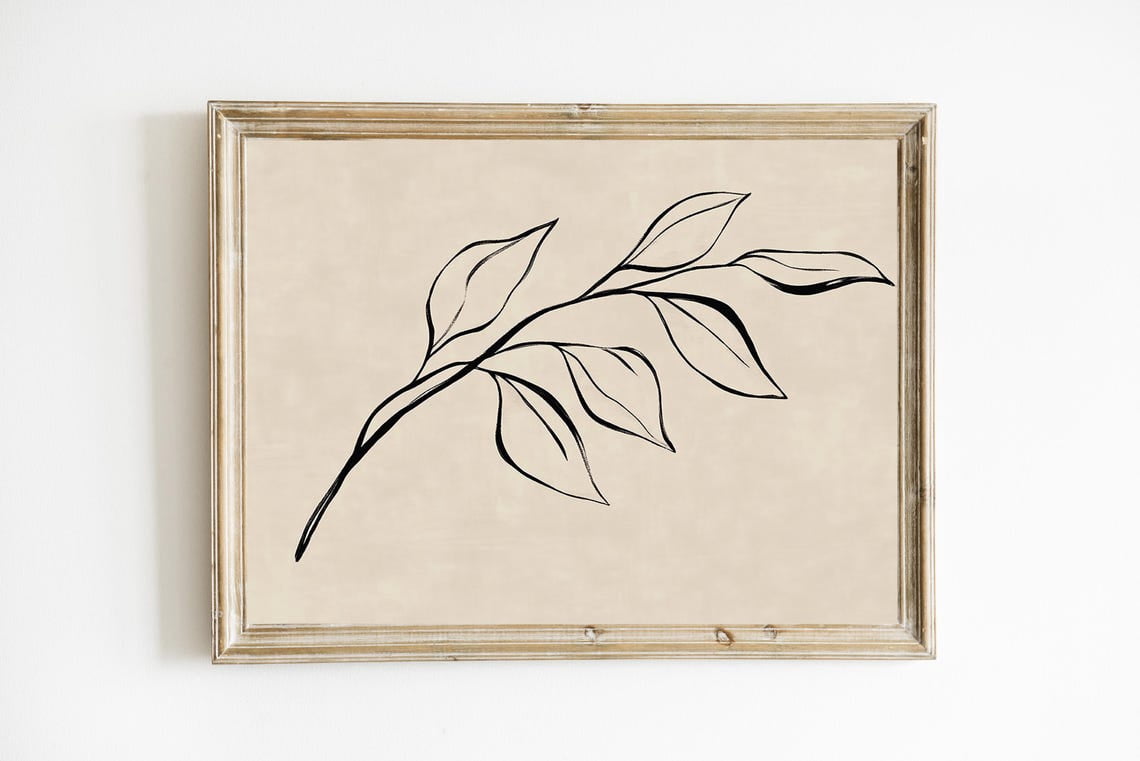 Minimal Botanical Modern Wall Decor Poster Contemporary Wall Art Poster ...
