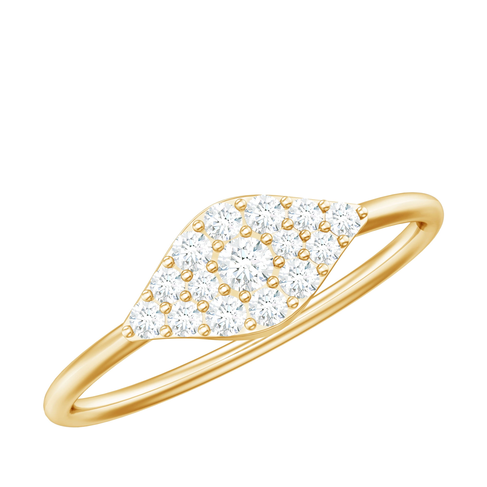 Minimal Cluster Ring with Certified Diamond for Women - HI-SI Grade ...