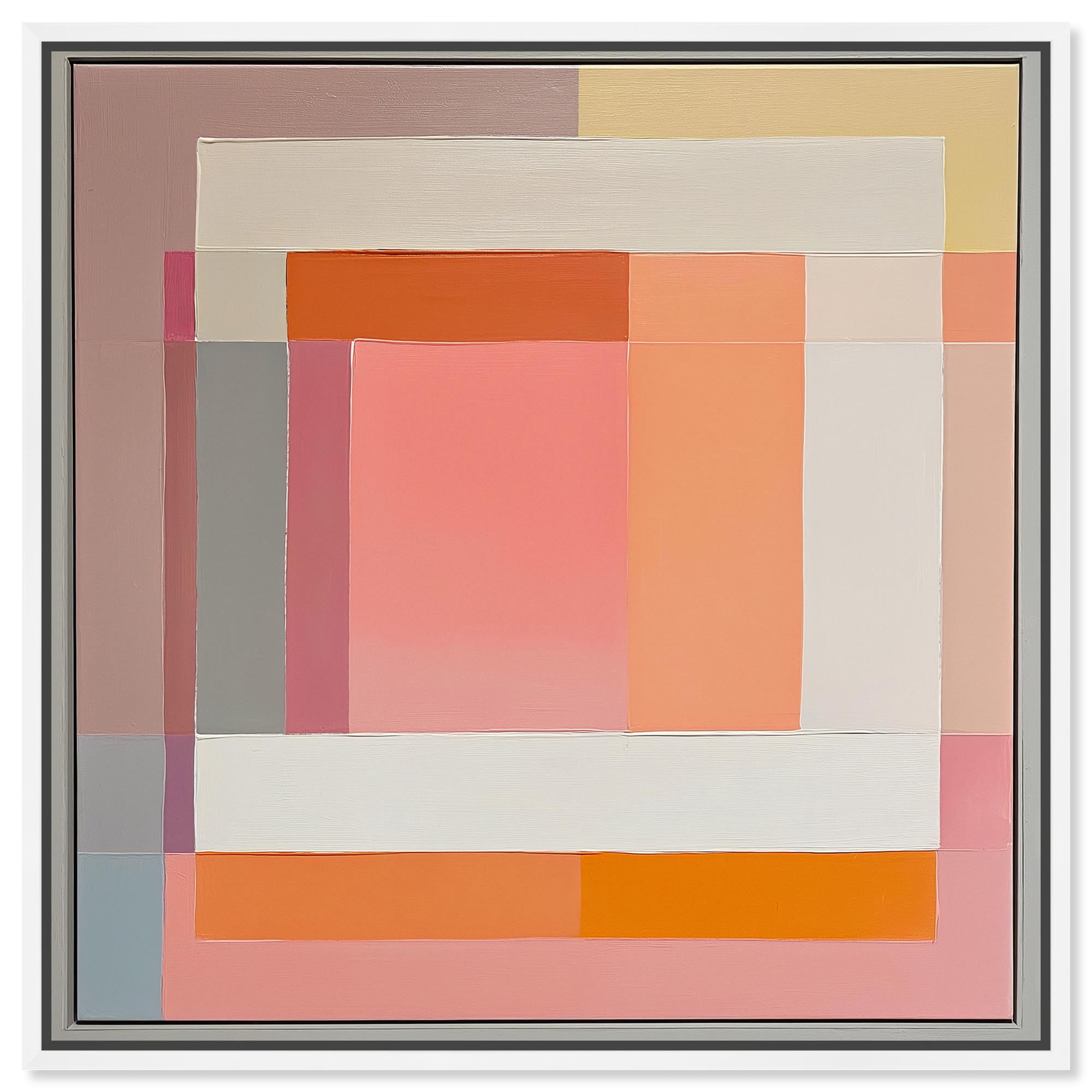 Minimal Color Blocks I Canvas Modern Geometric Art by Art Remedy, White ...