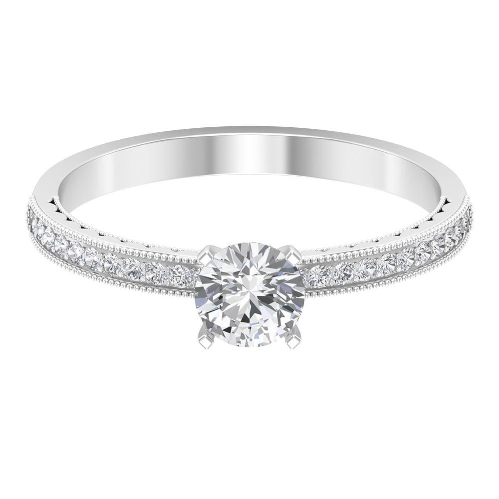 Minimal Diamond Solitaire Engagement Ring for Women (Lab Grown Diamond ...