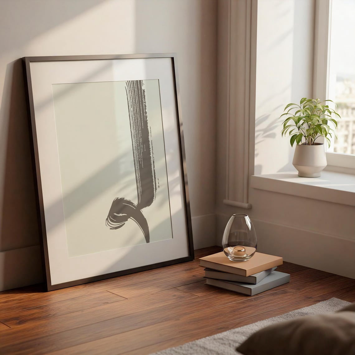 Minimal Dot Line Beige Neutral Scandinavian Wabi Sabi Poster, Unframed ...
