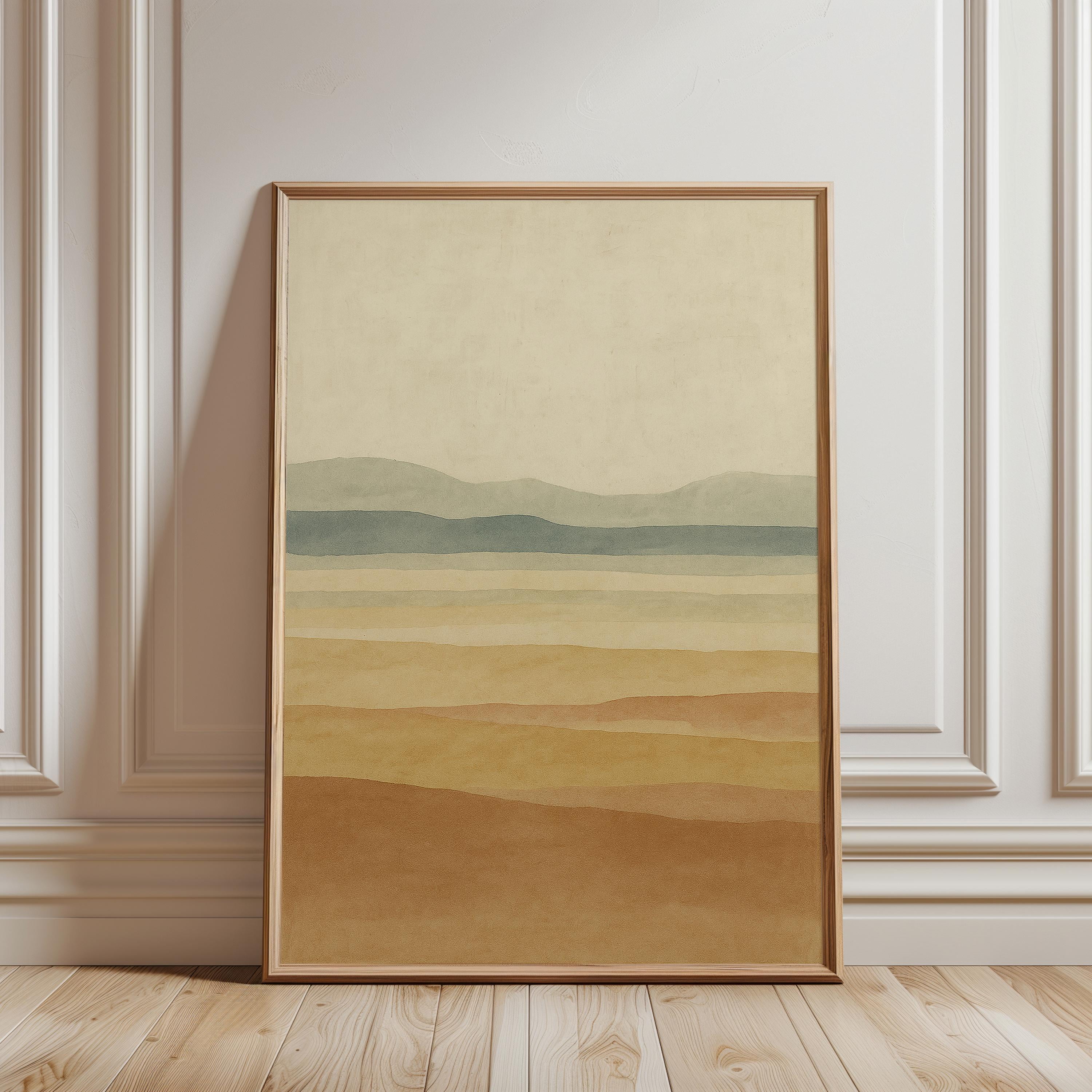 Minimal Earth Tone Landscape Print Japandi Neutral Desert Horizon ...