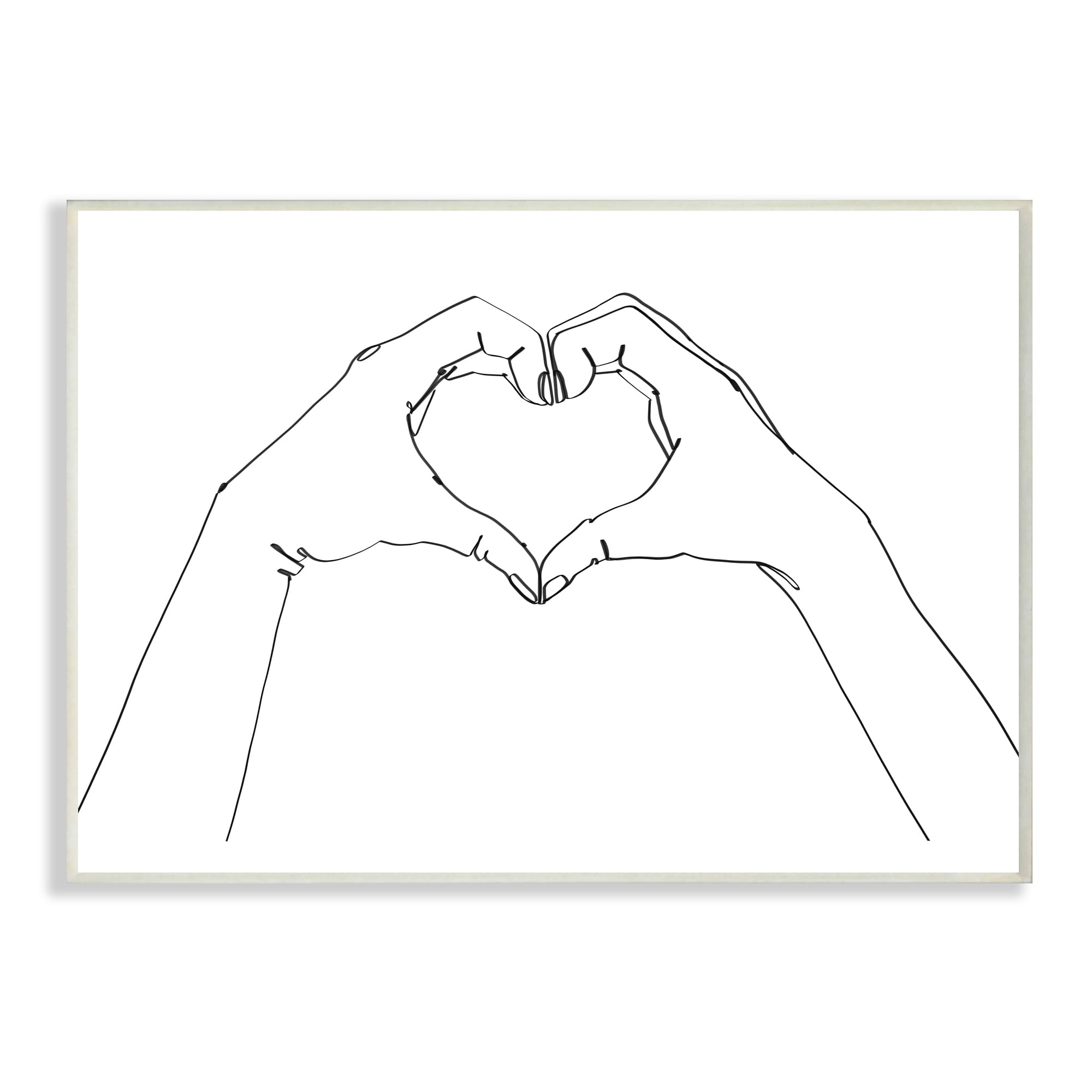 Stupell Industries Minimal Heart Hand Pose 13x19 Framed Art Print for ...