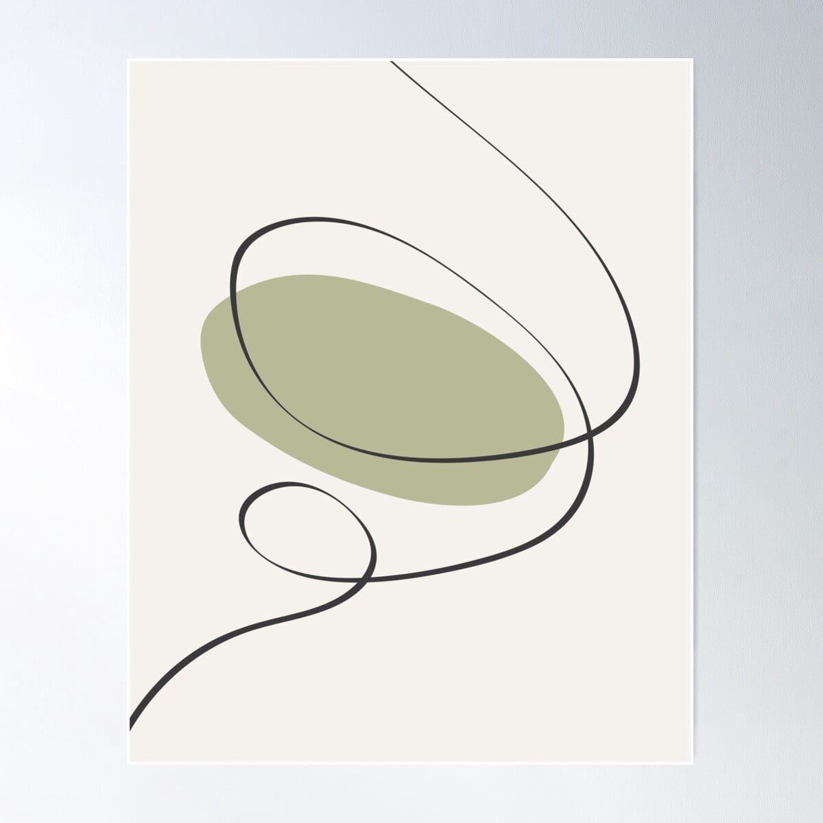 Minimal Line Art. Boho Aesthetic. Abstract Shapes. Green. Poster Wall ...