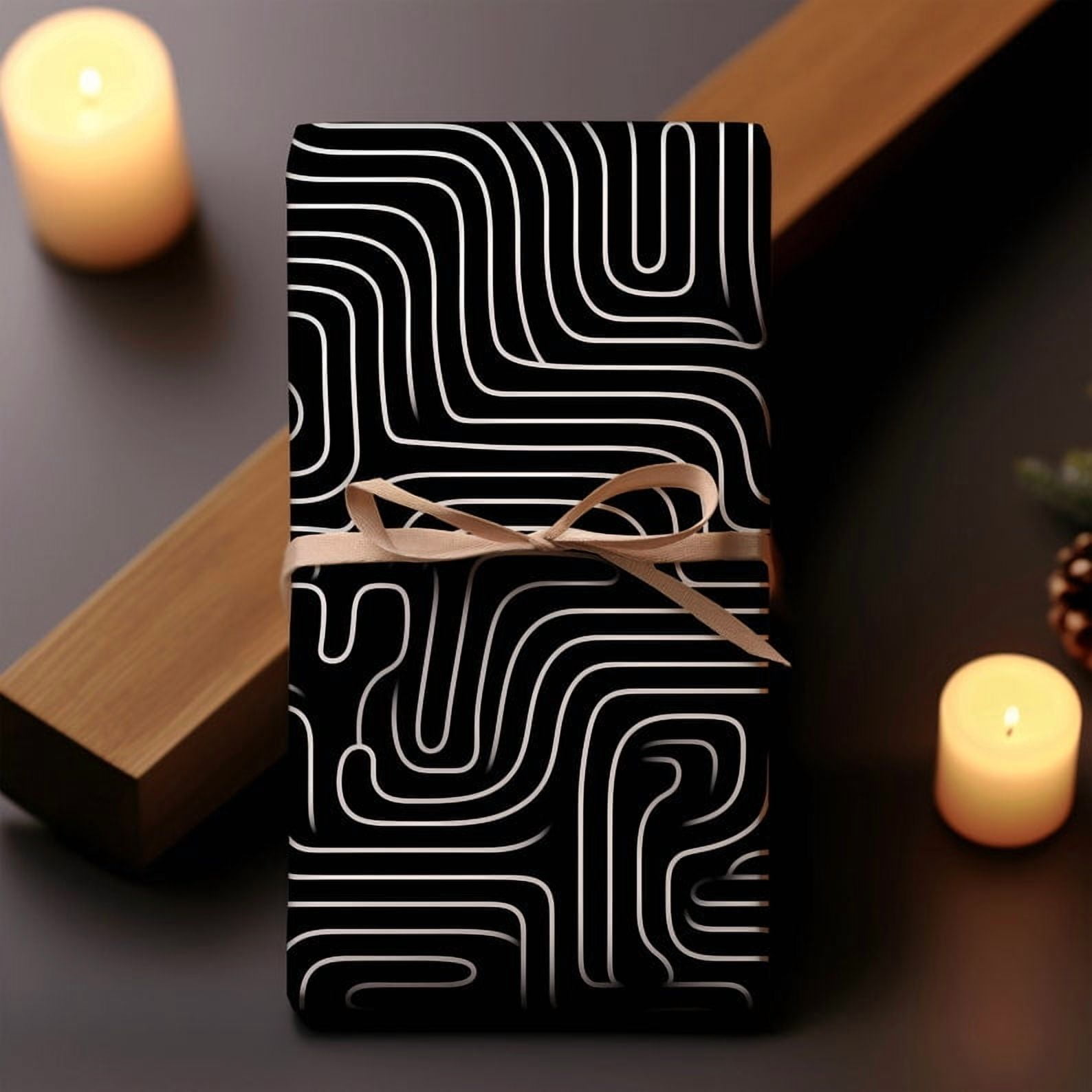 Minimal Lines Vibrant Gift Wrap, Unique Wrapping Paper, Premium Paper ...