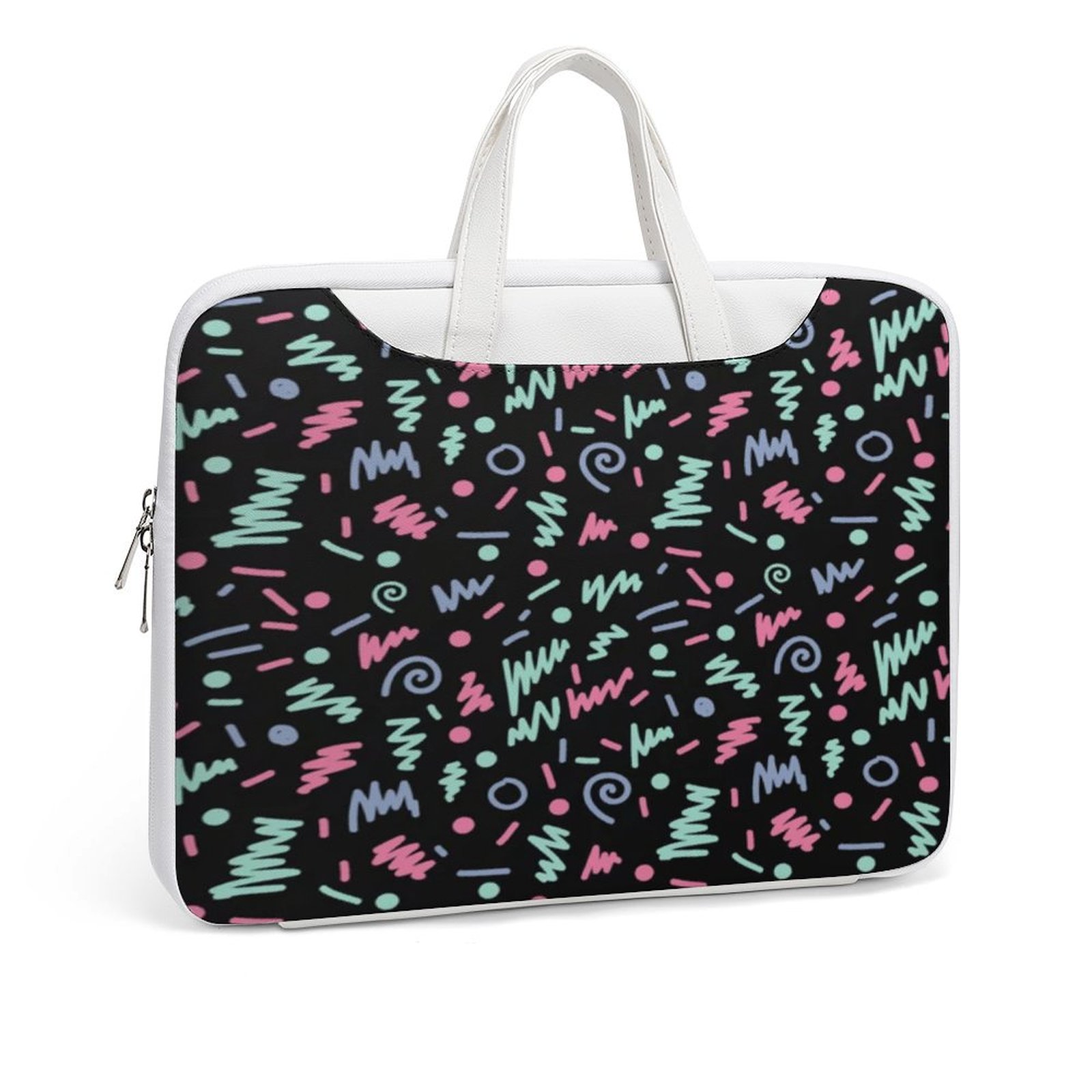 Minimal Memphis 80s Style Pattern PU Leather Laptop Bag Women Man ...
