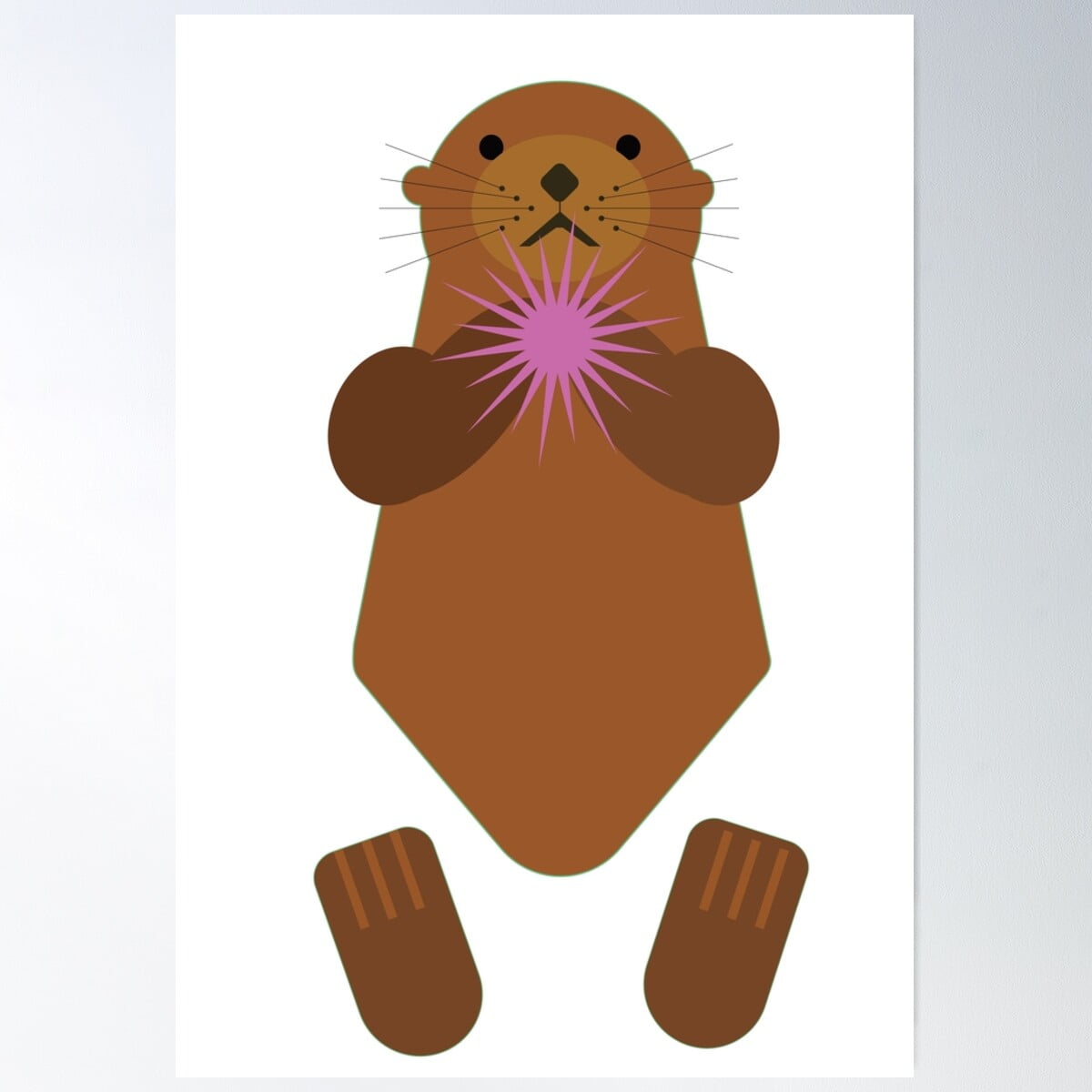 Minimal Pacific Sea Otter (Enhydra Lutris) Poster Wall Art, Modern Wall ...