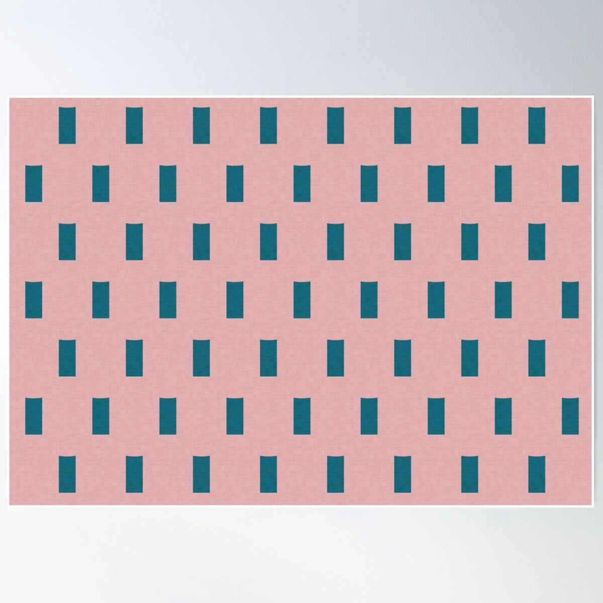 Minimal Rectangle Pattern Pink And Blue Half Drop Poster Wall Art ...