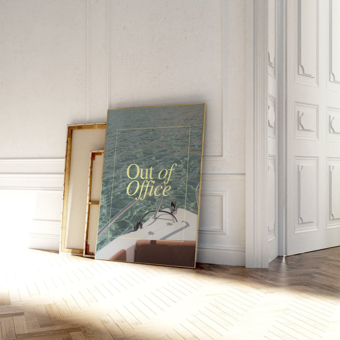 Minimal Retro Coastal Wall Art, Out Of Office, Newspapers Magazine Print Vintage Bar Cart Art ...