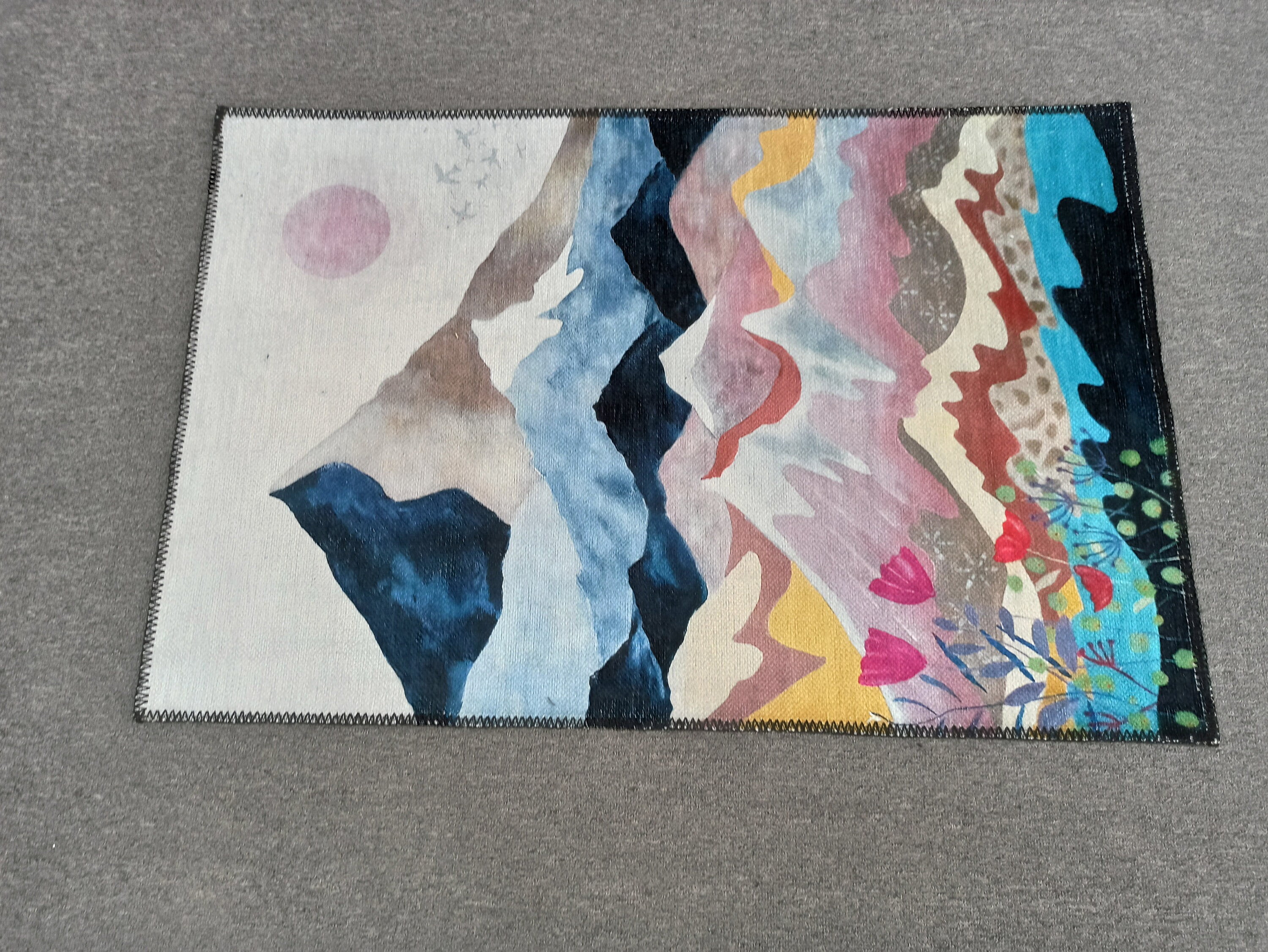 Minimal Rugs, Landscape Rug, Small Rug, Abstract Mountain Rugs ...