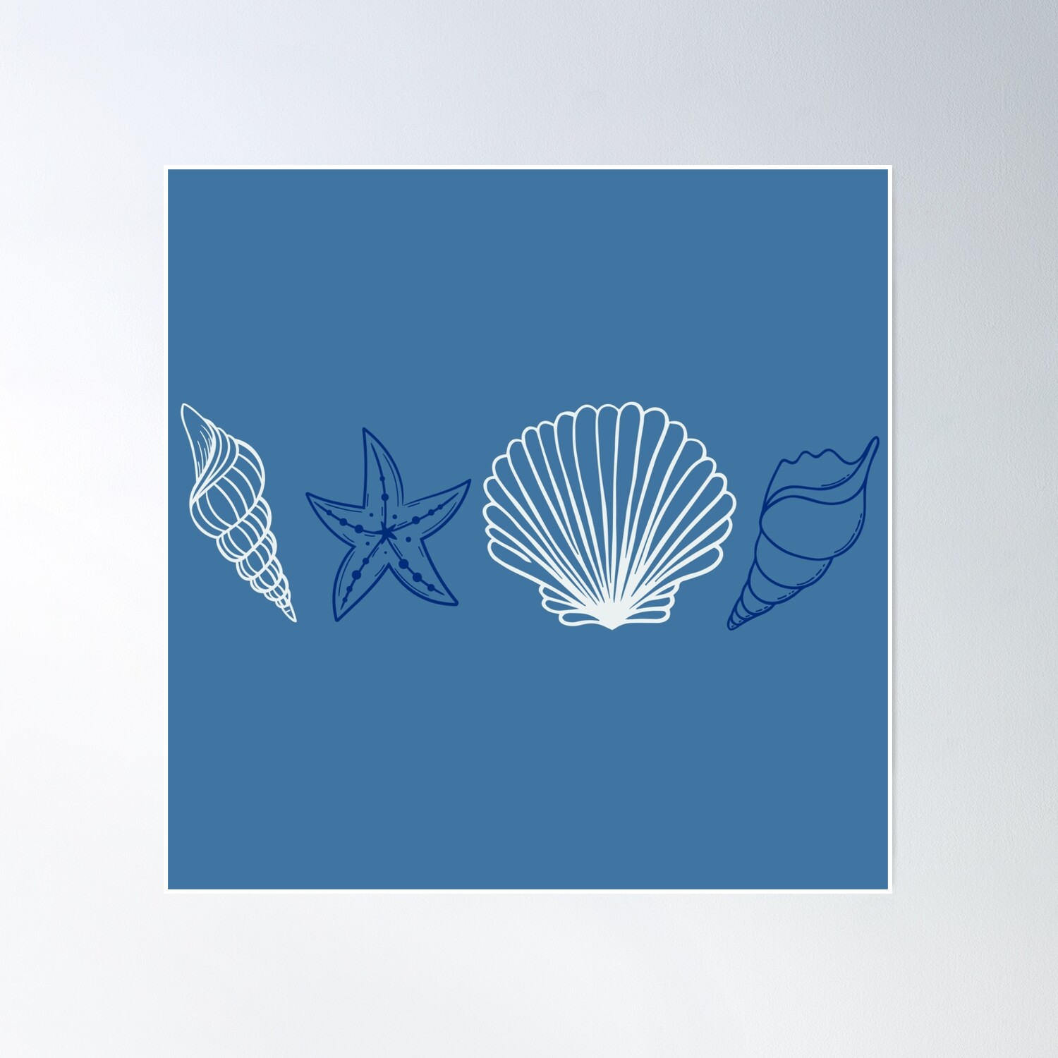 Minimal Seashell And Starfish Line Art – Summer Beach Vector Design #1 ...