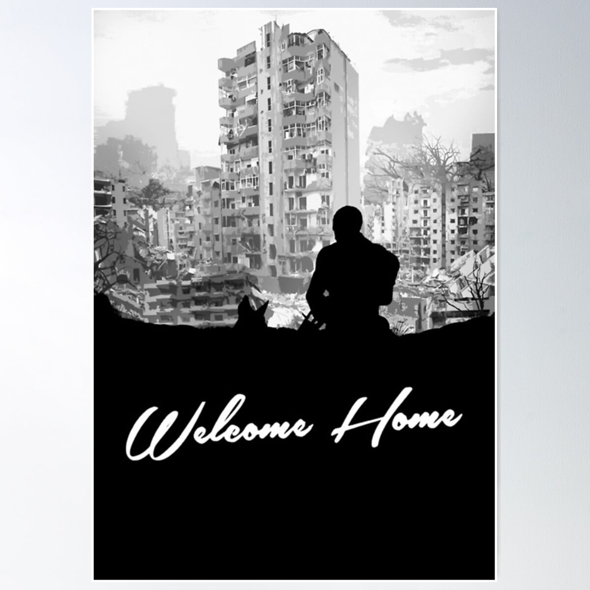 Minimal Silhouette Poster Design - 'Welcome Home' Poster, 12x18 ...