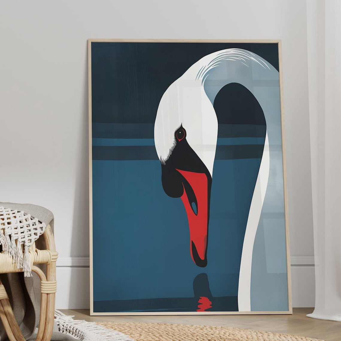 Minimal Swan Side View Wall Art Coquette Decor, Unframed Canvas Size ...
