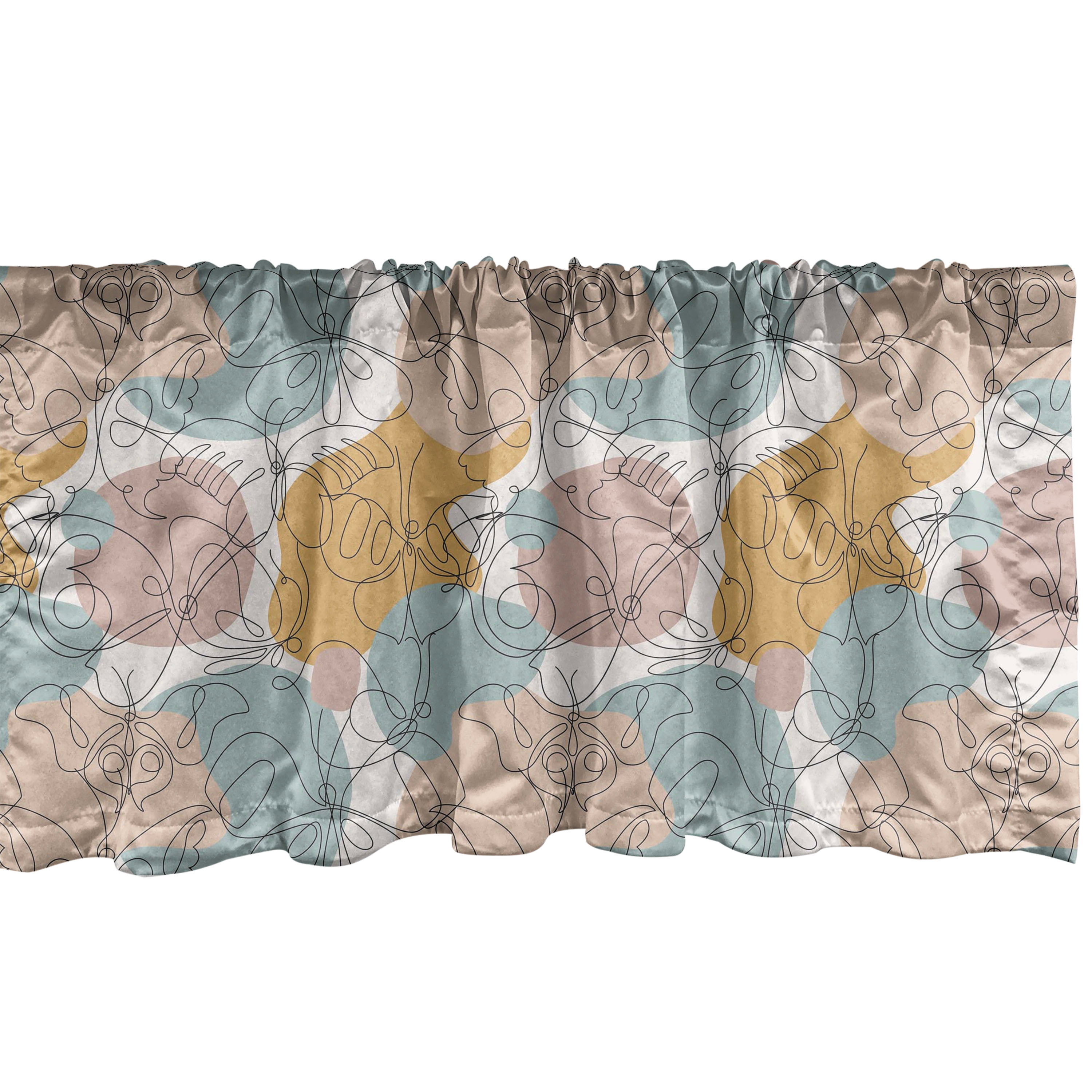 Minimal Window Valance, Contemporary 1 Line Art Simple Butterfly ...