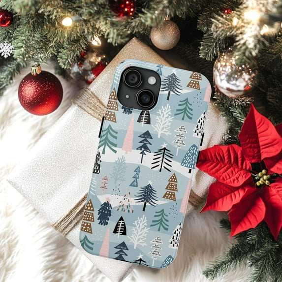 Minimal Winter Tree Holiday Forest Aesthetic Phone Case with iPhone 17 ...