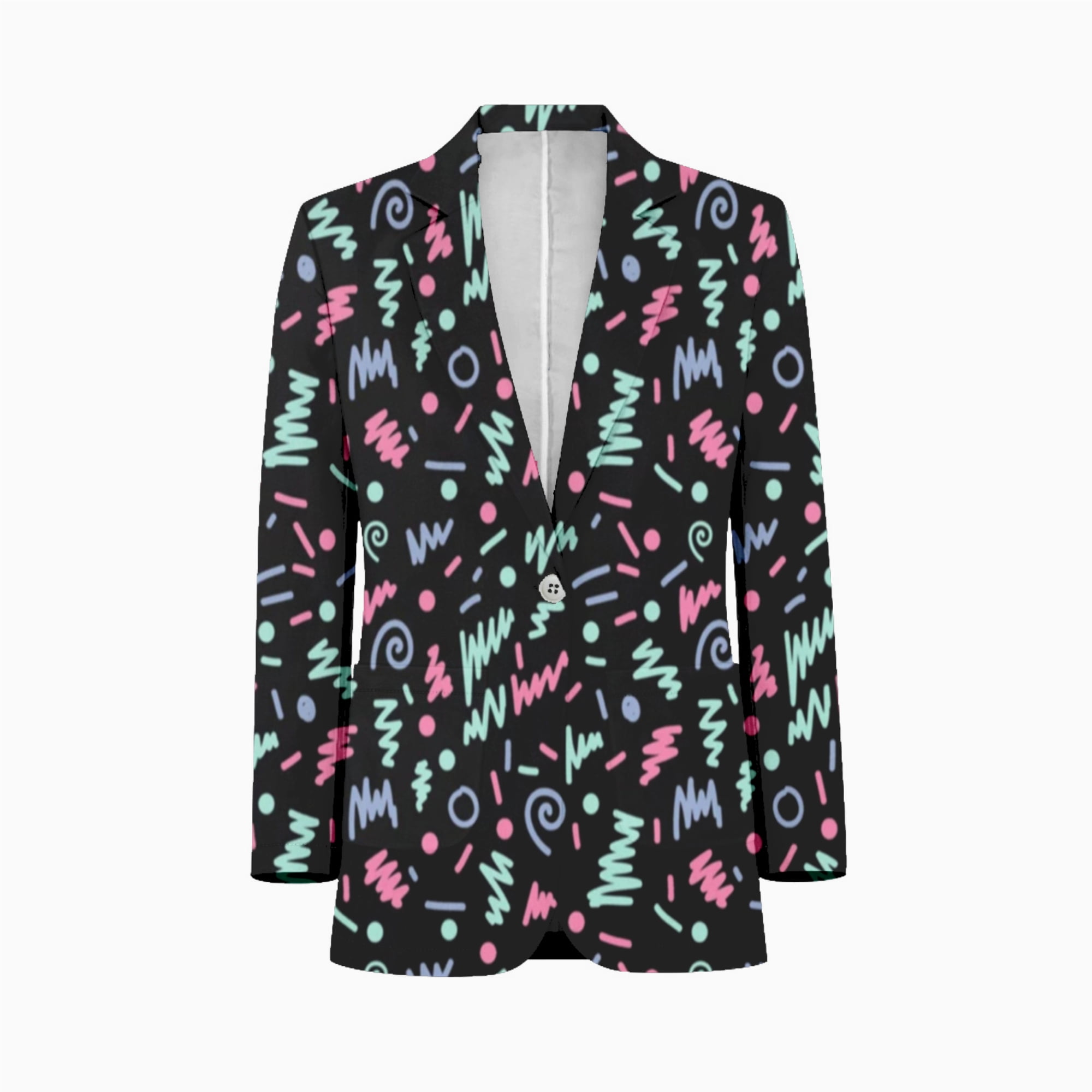 Minimal memphis 80s style pattern Mens Suits Shawl Collar Slim Fit Suit ...